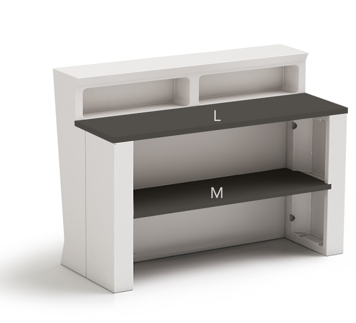 Bar Lumineux Marvy L150cm LED Multicolore Modulaire Avec Etagères HPL ...