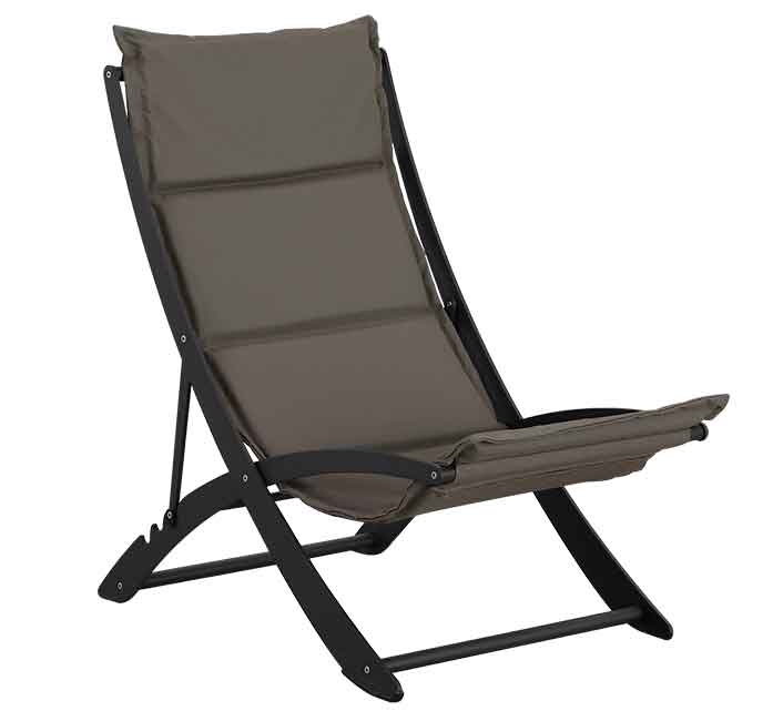 Chilienne Pliante Aluminium Haut de Gamme Assise Matelassée Gris ...