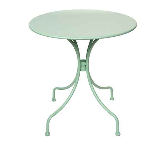 Table de Jardin Ronde D70cm Vert D'eau Mat - Table Bistrot